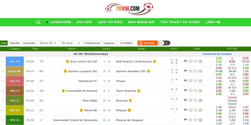 7M - Tỷ Số Trực Tuyến 7M.CN Ma Cao, LiveScore Hôm Nay